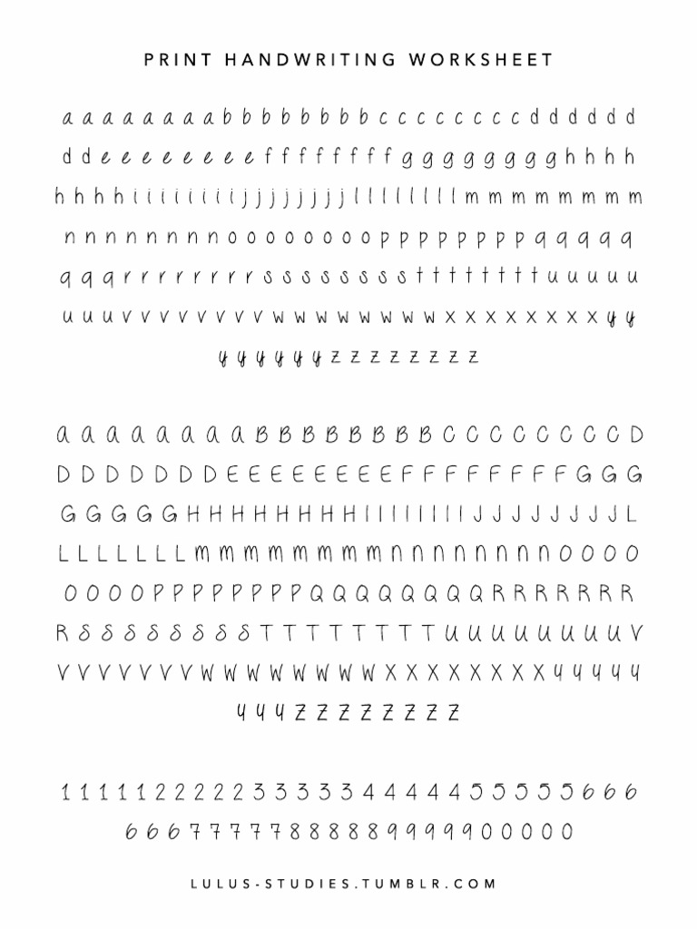 Print Handwriting Practice Worksheet | PDF