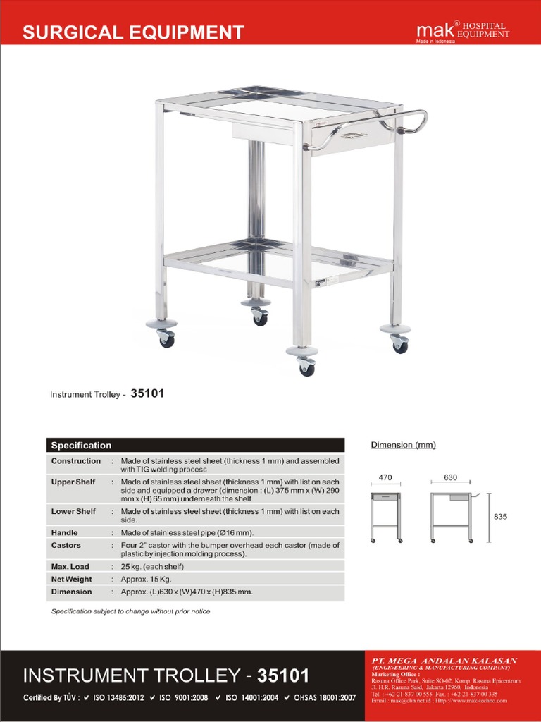 Trolleys - Instrument Trolley (Brochure) | PDF