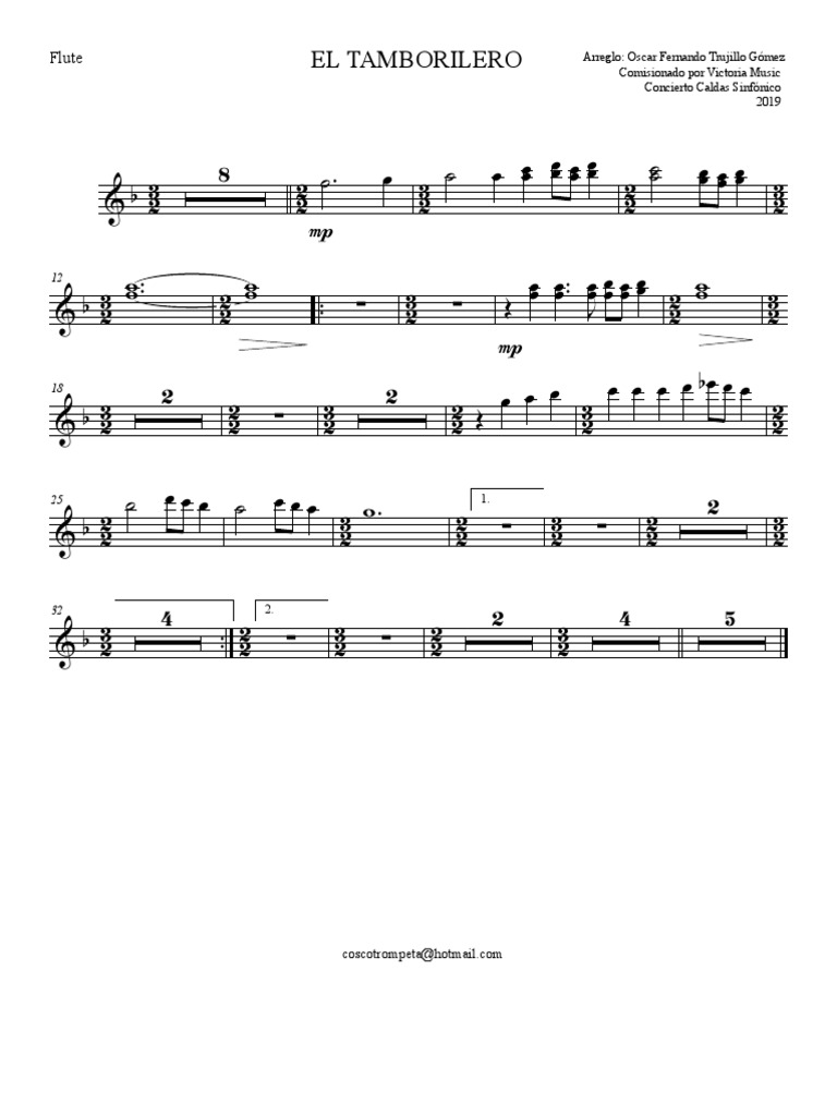 El Tamborilero - Flute | PDF