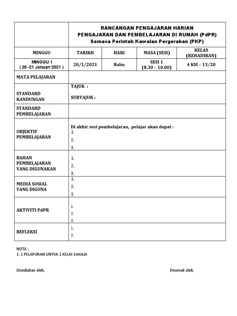 2021 FORMAT RPH PDPR | PDF