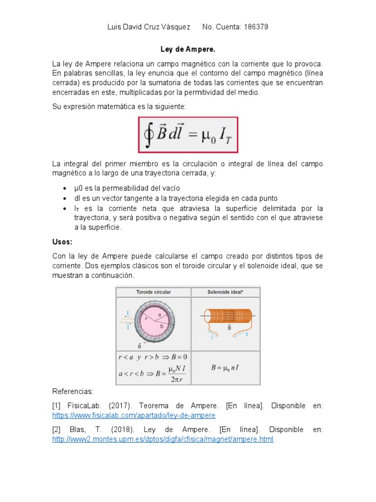 Ley de Ampere | PDF