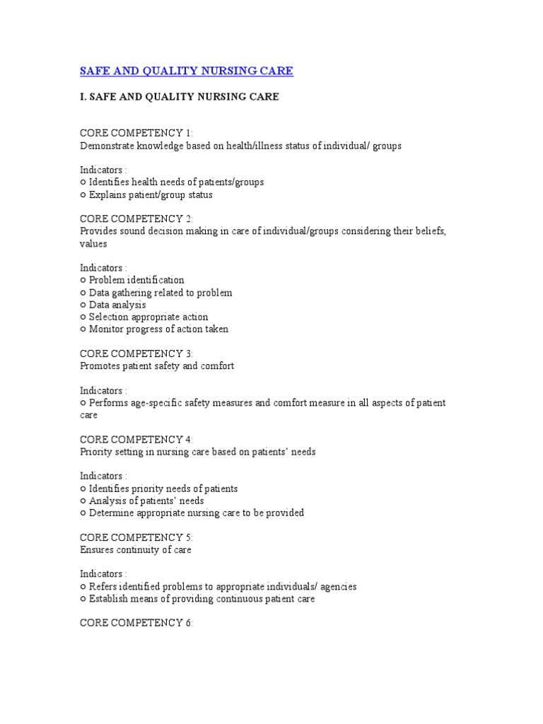 11 Core Competencies | PDF