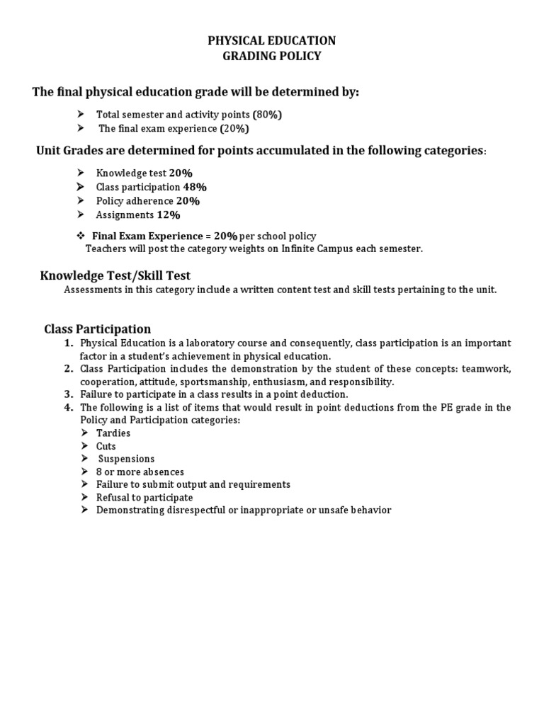 Physical Education Rubrics | PDF | Physical Education | Test (Assessment)