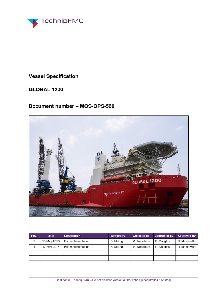 MOS-OPS-560 - Vessel Specification - Global 1200 | Download Free PDF ...