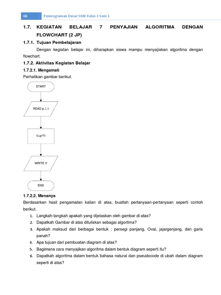 Penyajian Algoritma dengan Flowchart | PDF