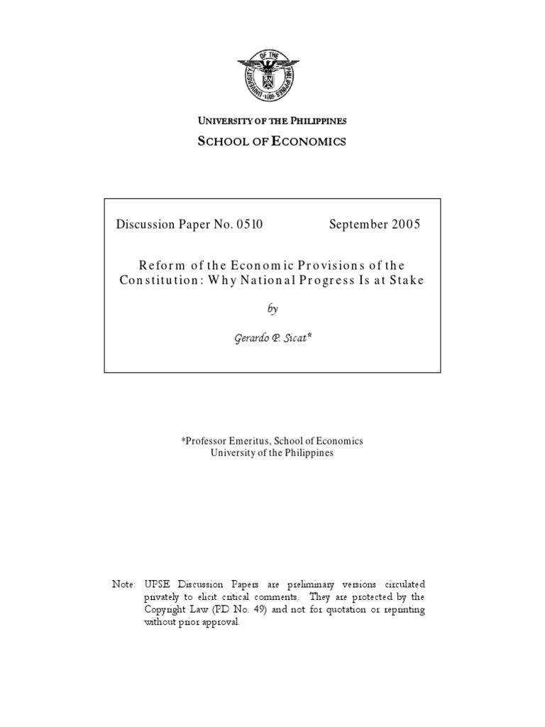 Reform-of-the-Economic-Provisions-UP-School-of-Economics | PDF ...