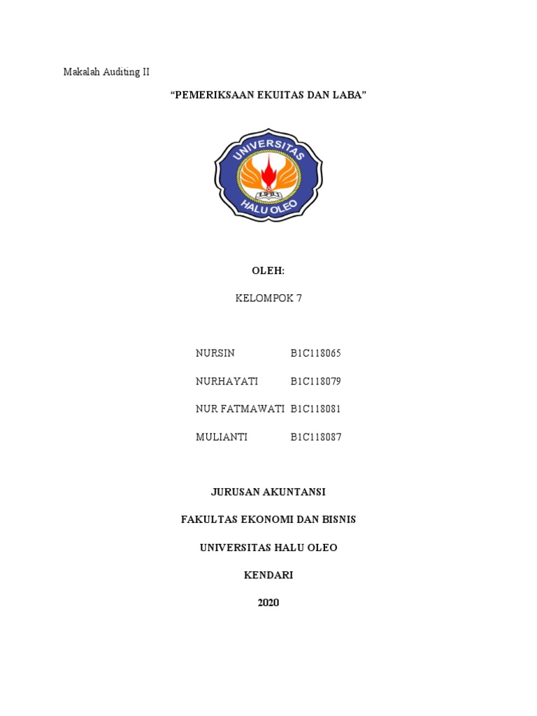 Kelompok 7 - Final - Auditting Ii - Pemeriksaan Ekuitas Dan Laba | PDF