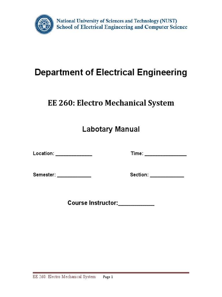 Electrical Machines Lab Manual | PDF | Electromagnetic Induction | Inductor