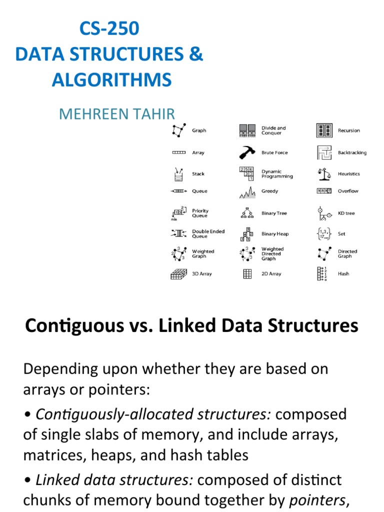 CS-250 Data Structures & Algorithms: Mehreen Tahir | PDF | Pointer (Computer Programming ...