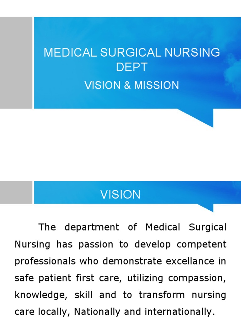 Vision & Mission of Medical Surgical Nursing Department | PDF