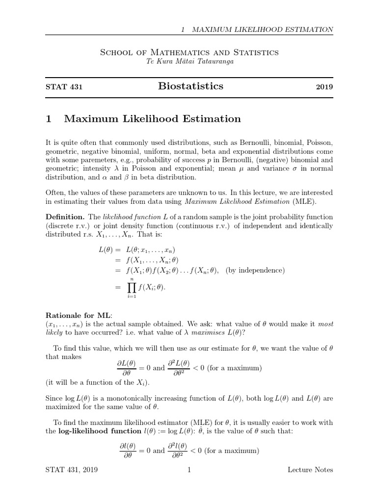 Biostatistics: School of Mathematics and Statistics | PDF | Bias Of An ...