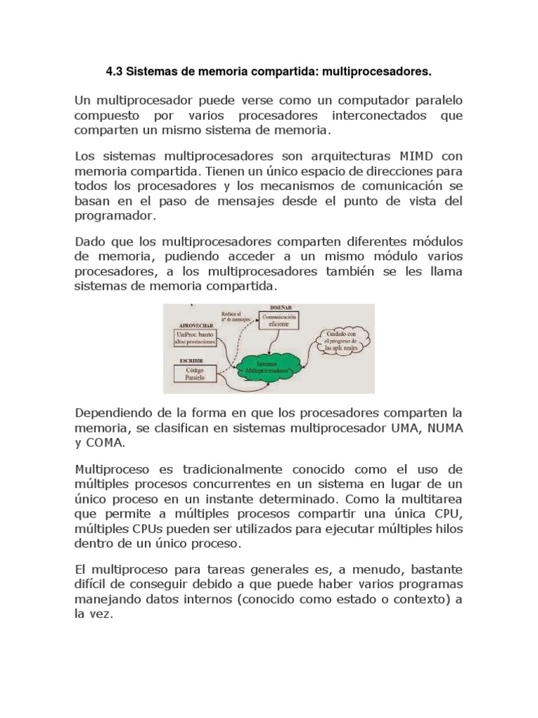 4.3 Sistemas de Memoria Compartida: Multiprocesadores | Descargar ...