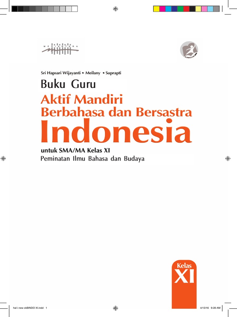 Buku Guru Bhs Indonesia Kelas Xi Rev April 2016 | PDF