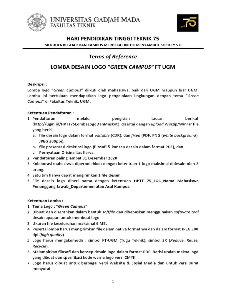 Lomba Desain Logo "Green Campus" FT UGM | PDF
