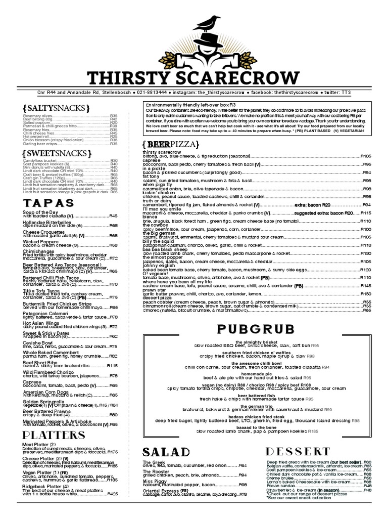 Thirsty Scarecrow | PDF | Ale | Cuisine