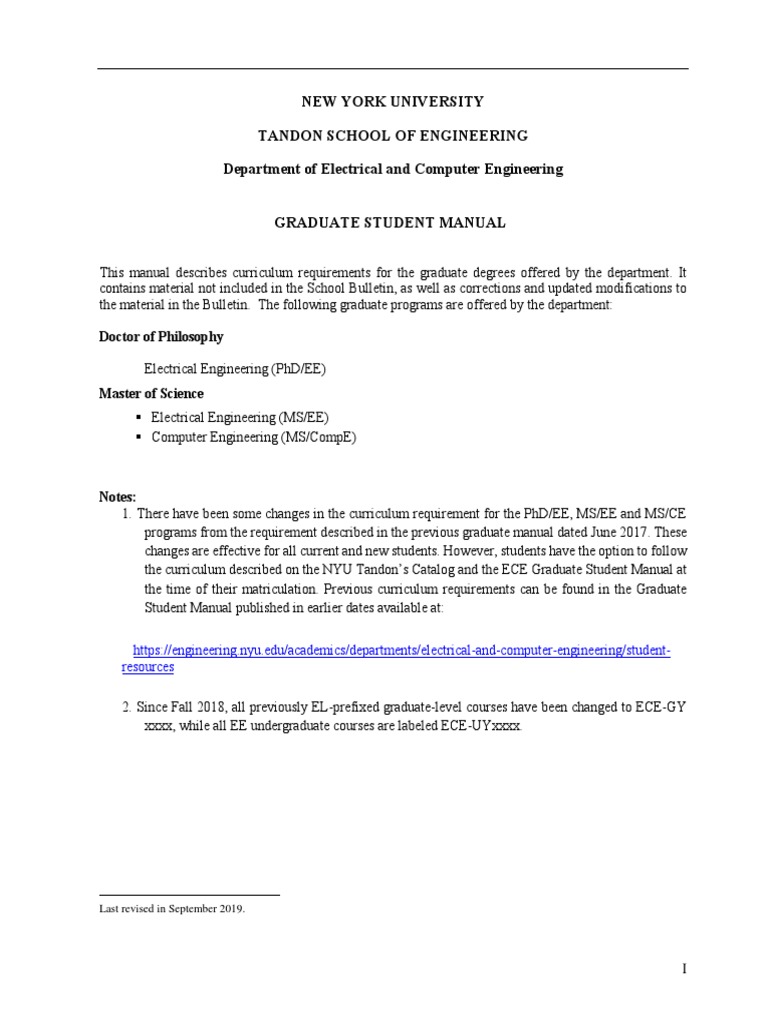 New York University Tandon School of Engineering Department of ...