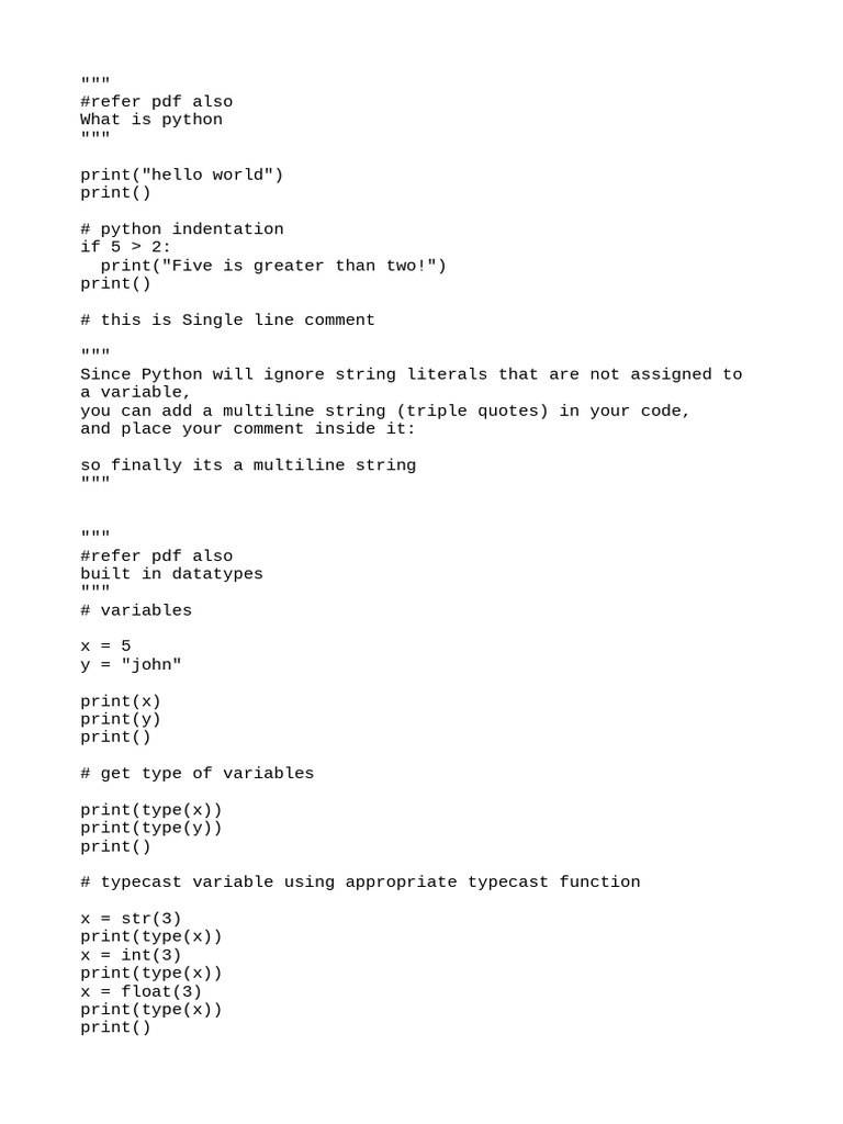 Python Basic Pdf String Computer Science Boolean Data Type