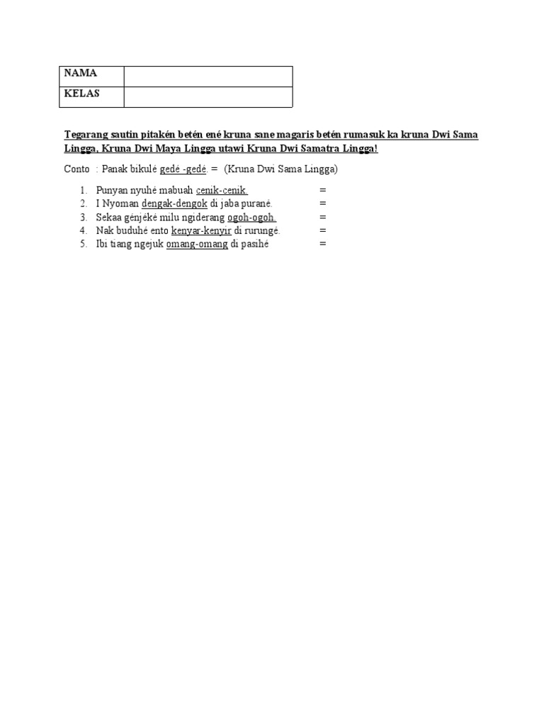 Contoh Kruna Dwi Lingga dalam Bahasa | PDF