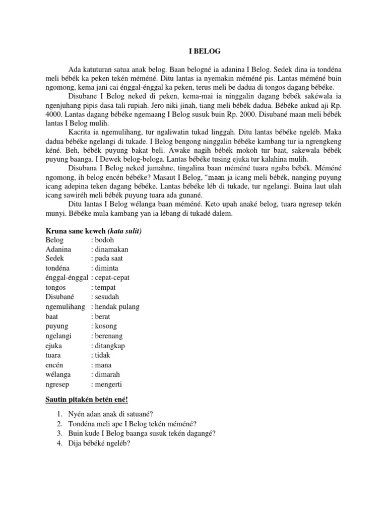Satua I Belog | PDF