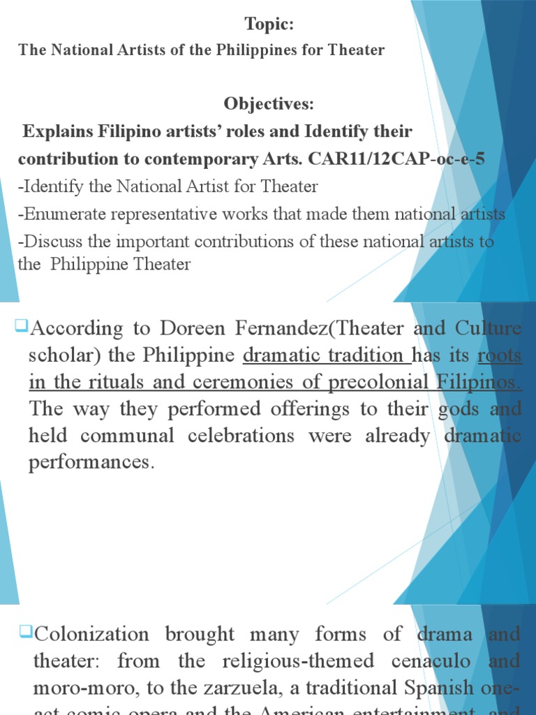 Topic:: The National Artists of The Philippines For Theater | Download ...