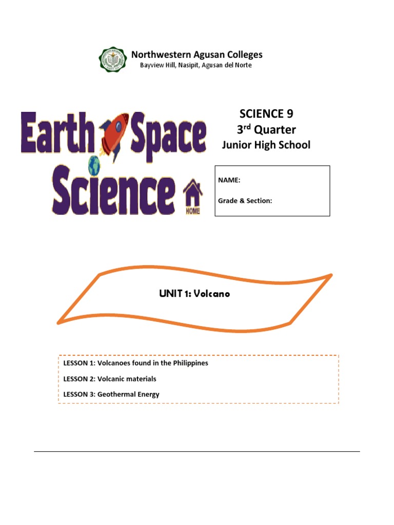 Module Science 9 3rd Quarter | PDF | Types Of Volcanic Eruptions | Volcano