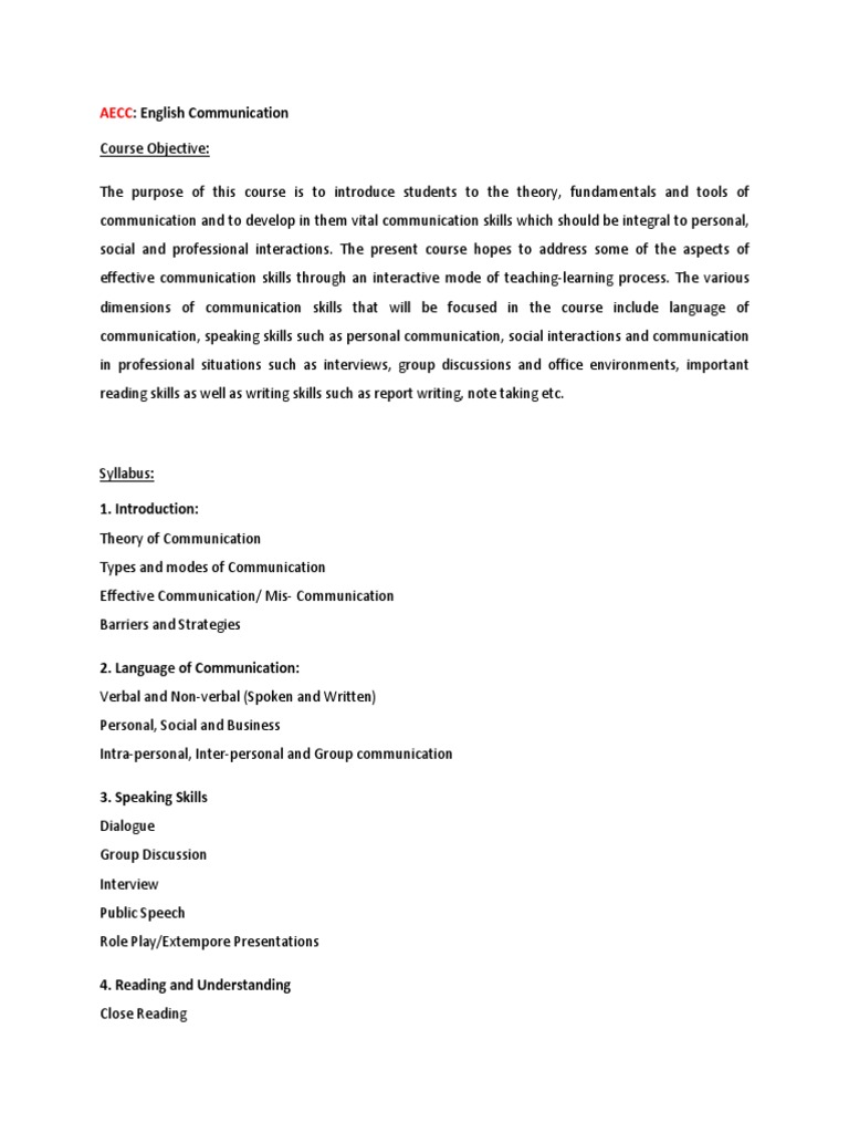 AECC English Communication | PDF