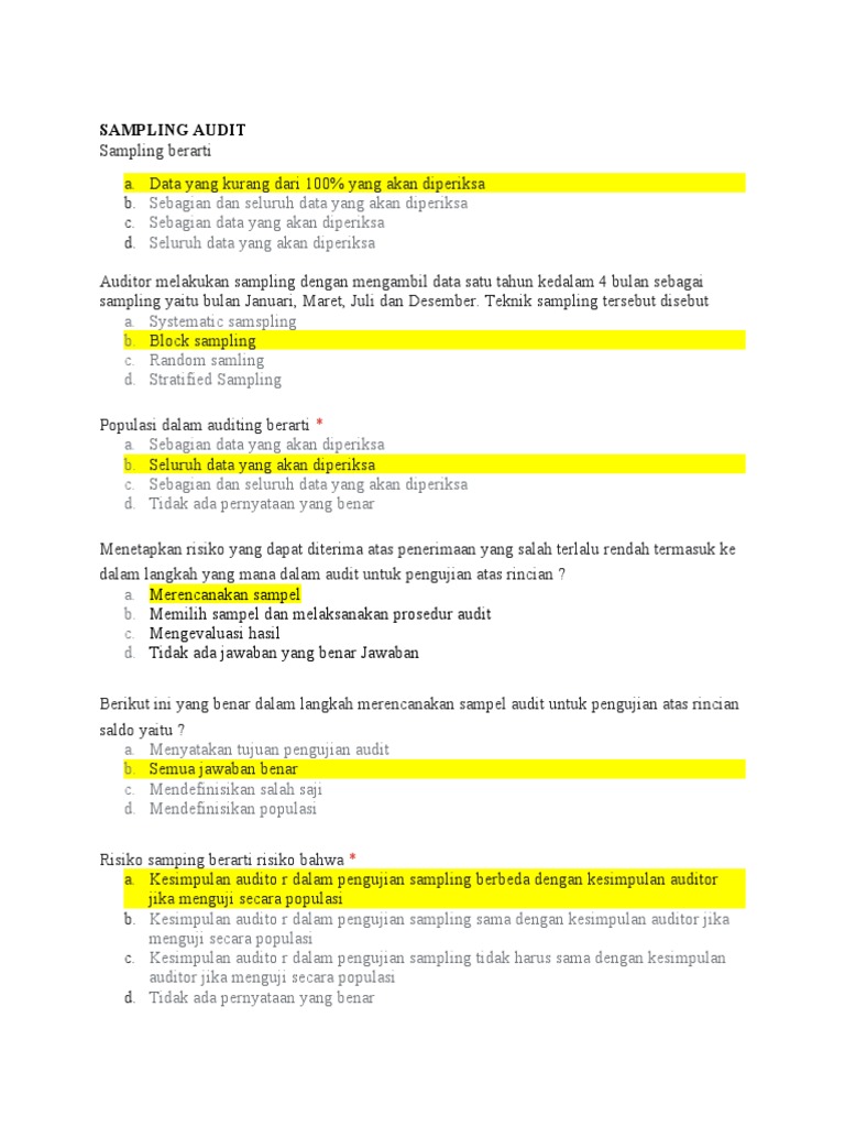 Kuis Setelah Uts Audit 1 | PDF