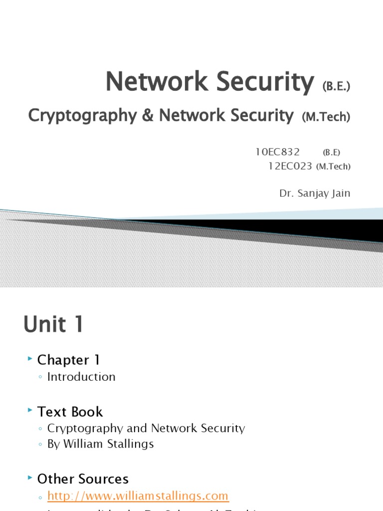 Students - Unit - 1 - Network Security | PDF | Encryption | Information ...
