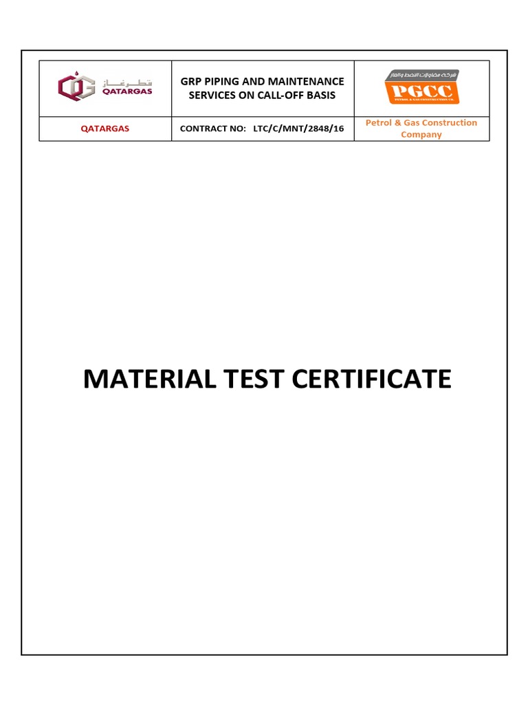 Material Test Certificate | PDF