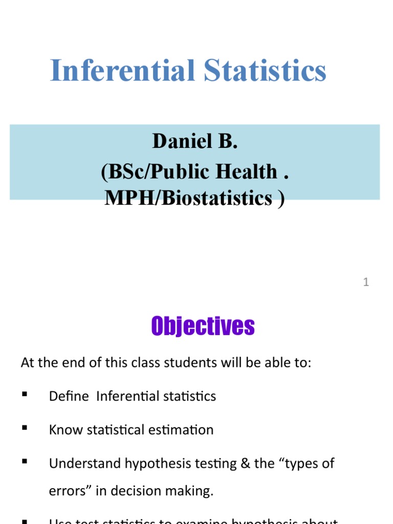 Biostat Inferential Statistics | PDF | Estimator | Confidence Interval