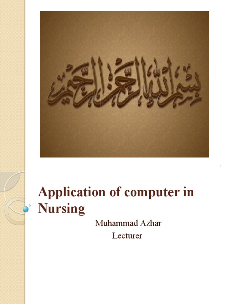 Application of Computer in Nursing LECTURE2 | PDF