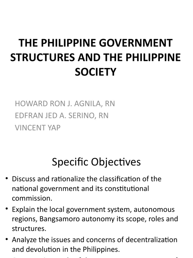 The Philippine Government Structures and The Philippine Society | PDF ...