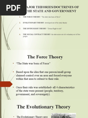 Force Theory Of Origin Of State