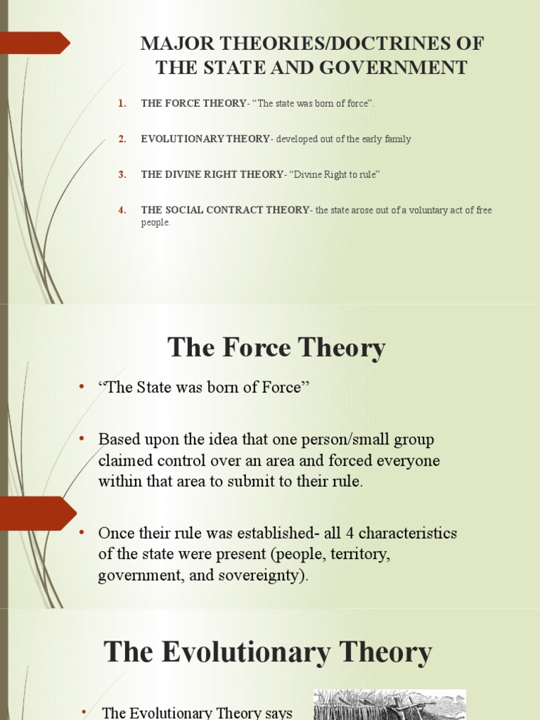 Major Theories/Doctrines of The State and Government | PDF