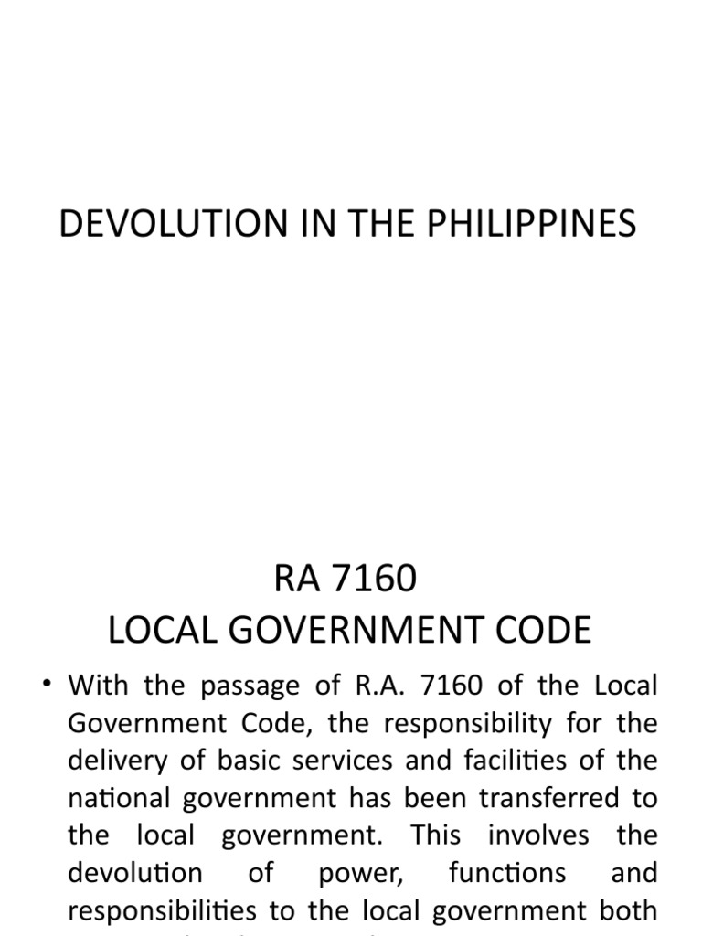 Devolution in The Philippines | PDF