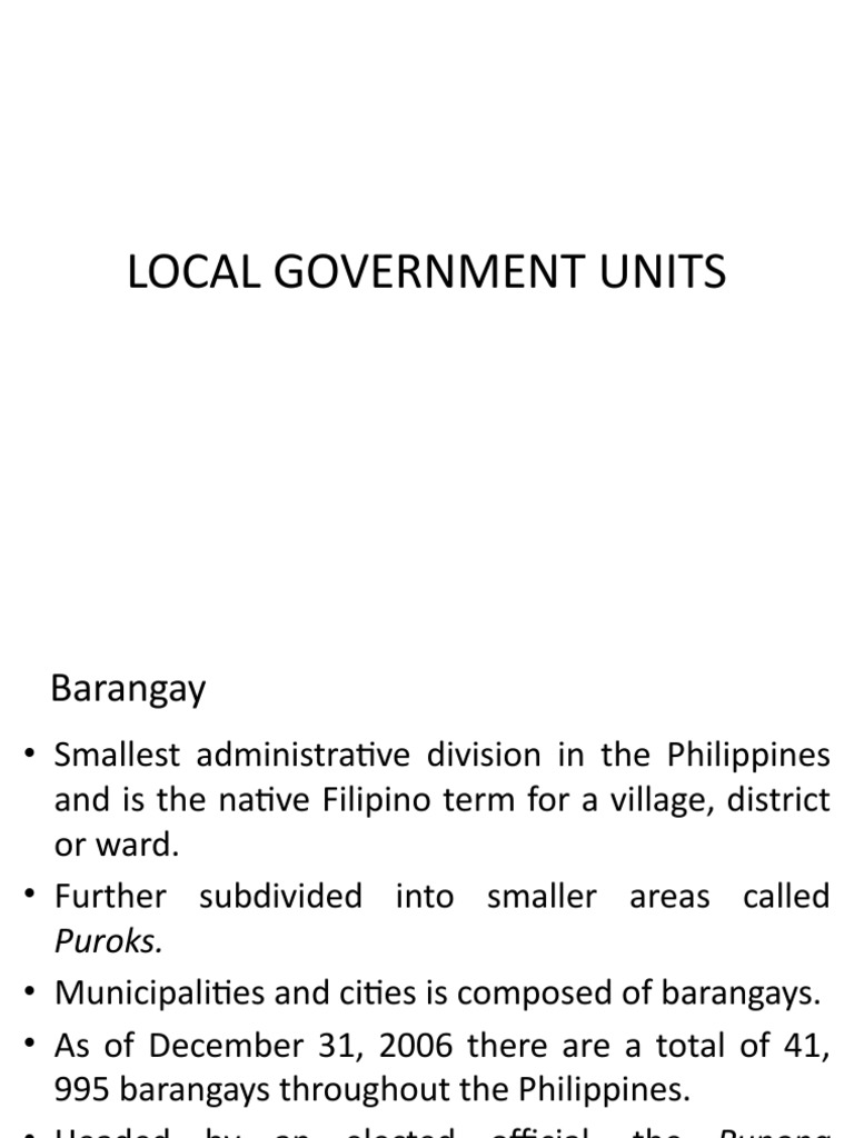 Local Government Unit | PDF | Philippines | Government