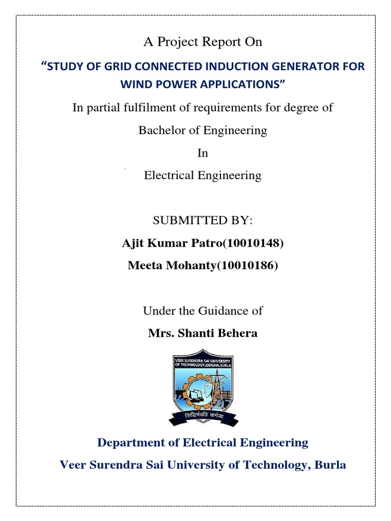 Study of Grid Connected Induction Generator For Wind Power Applications ...