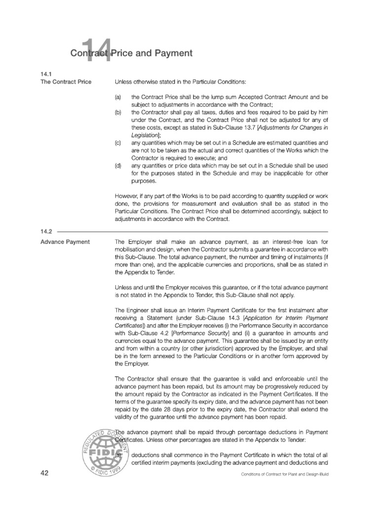 GCC - Sub Clause 14.2 | PDF
