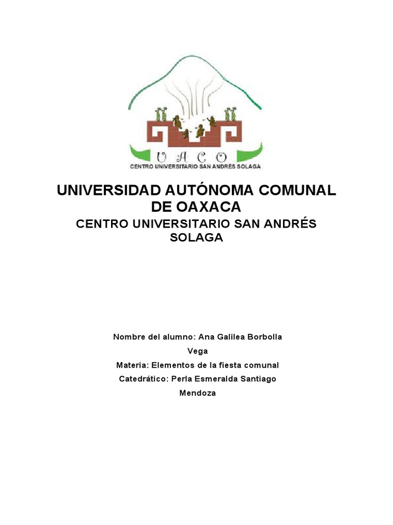 Istmo Elementos de La Fiesta Comunal | PDF | Maíz