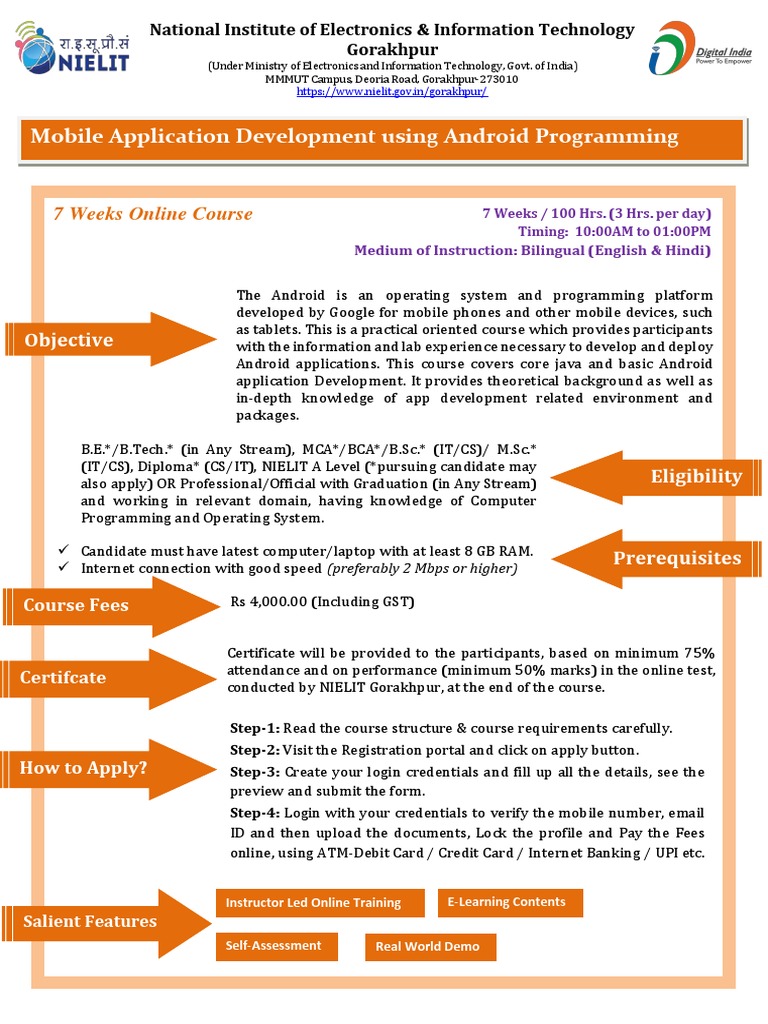Mobile Application Development Using Android Programming: 7 Weeks ...