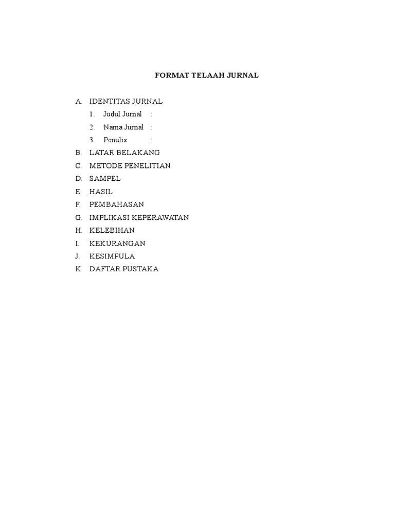Format Telaah Jurnal | PDF