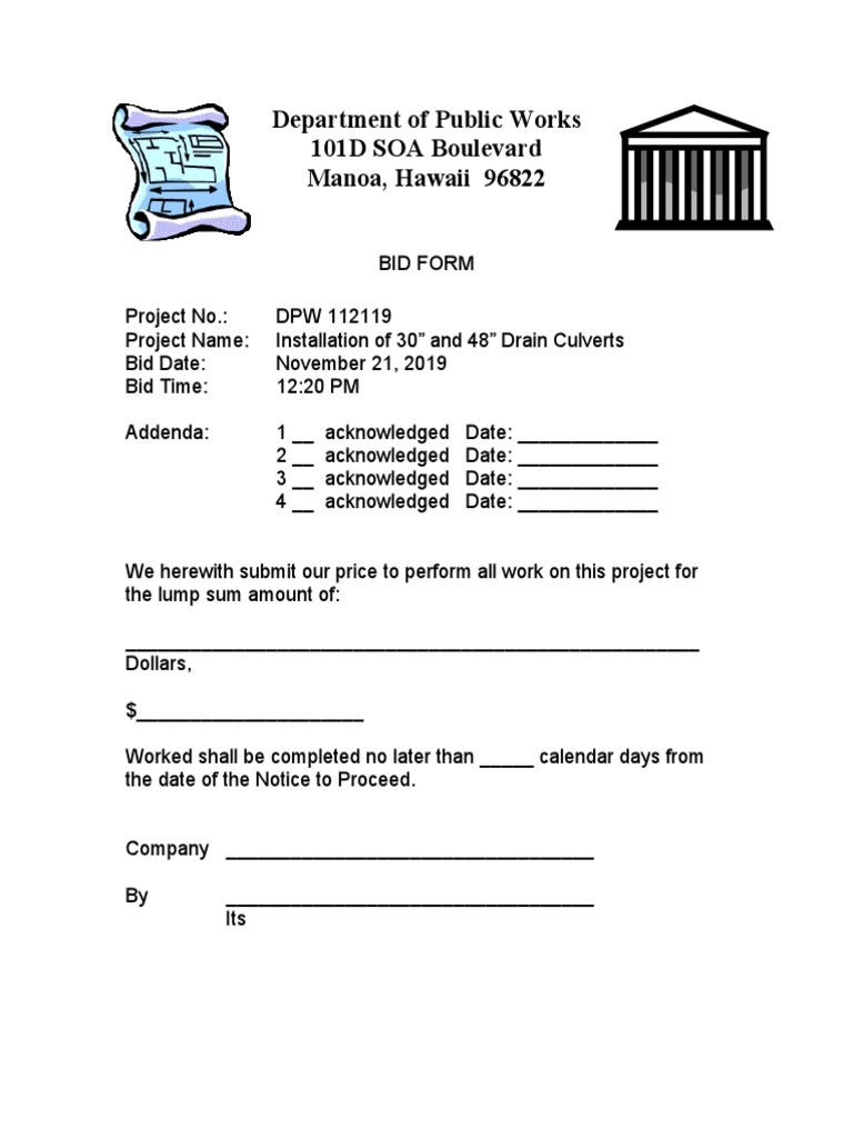 Bid Form | PDF
