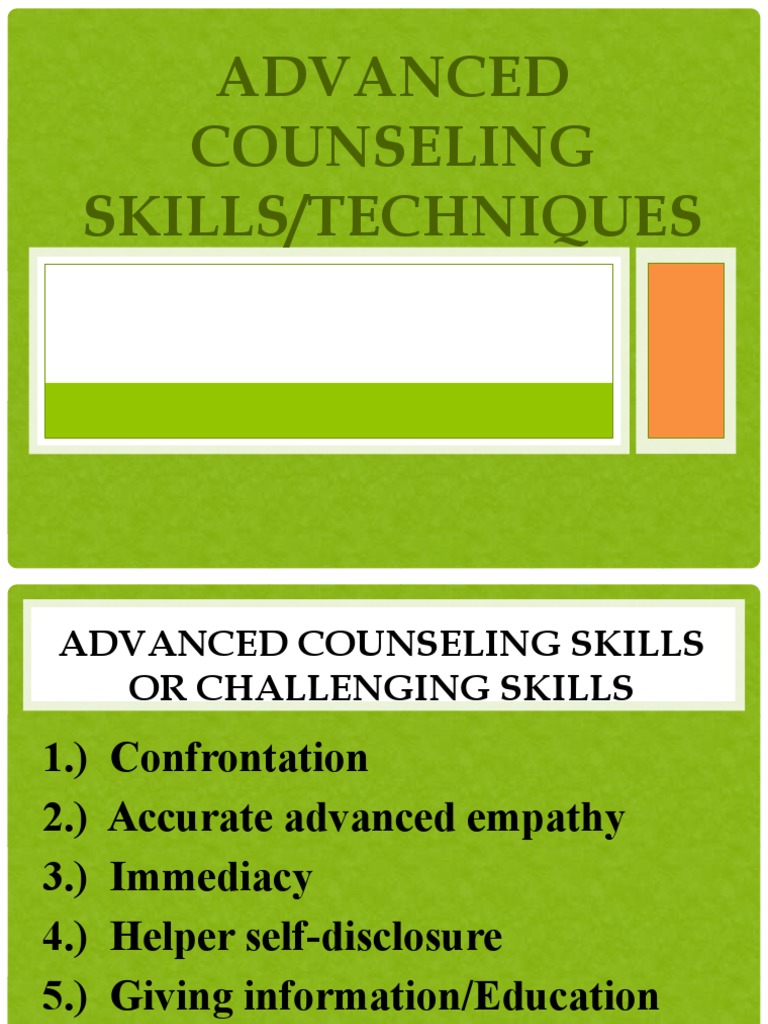 Advanced Counseling Techniques | PDF | Psychotherapy | Psychology