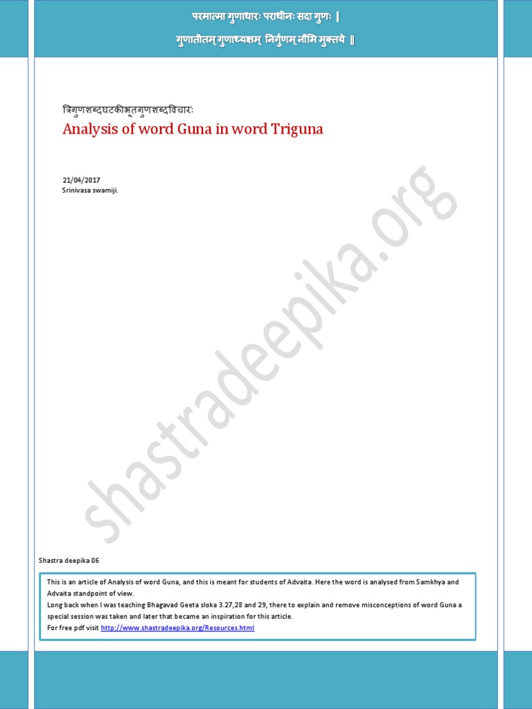 Analysis - Prakri in Sankhya | PDF | Brahman | Indian Philosophy