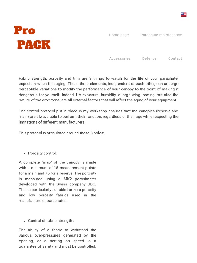 Pro Pack: Home Page Parachute Maintenance | PDF