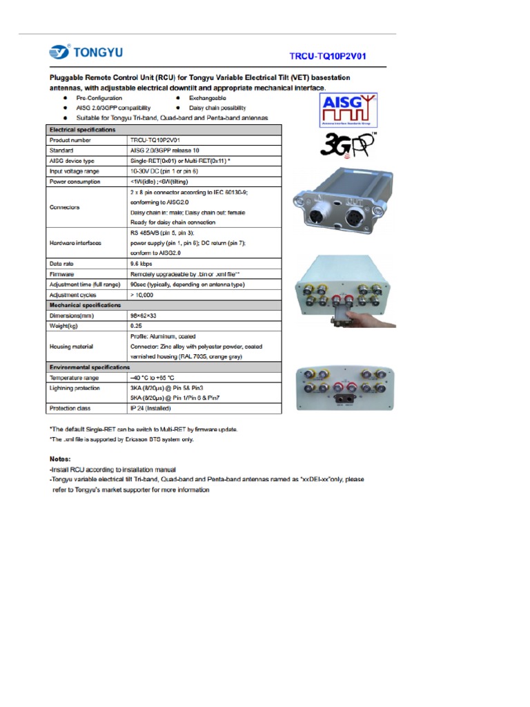 Trcu tq10p2v01 | PDF