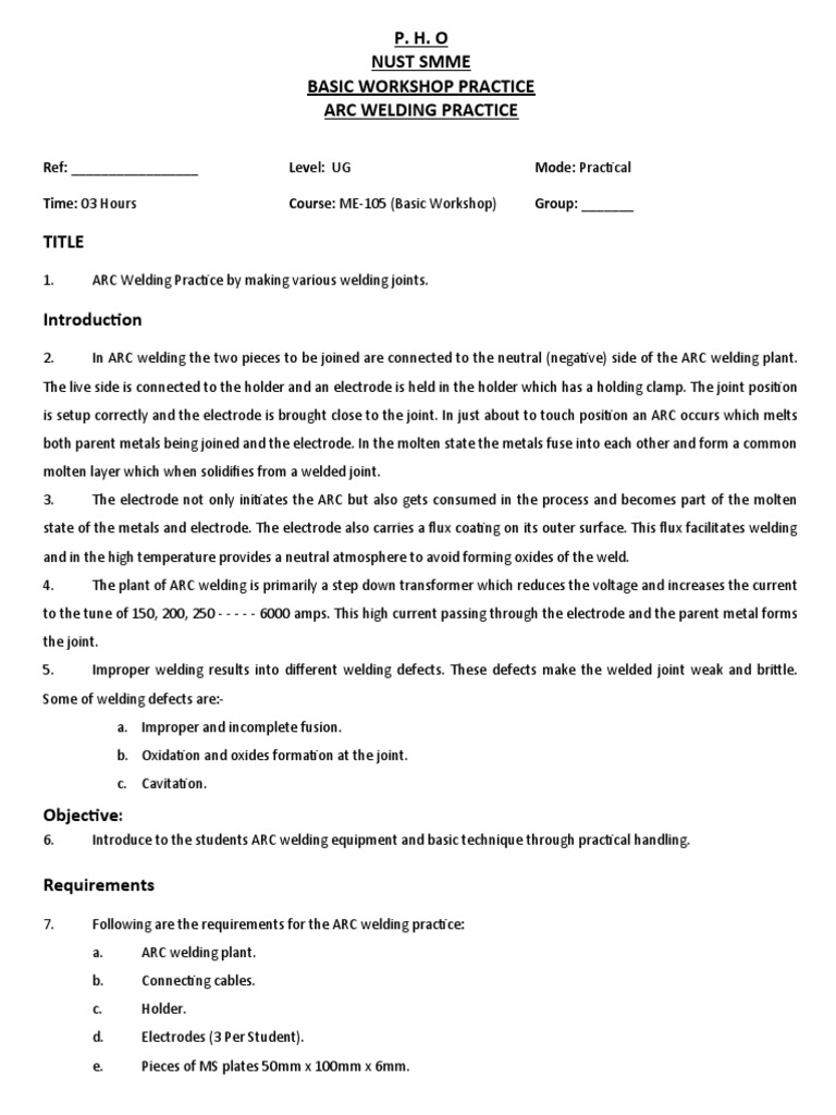 ARC Welding Practice Guidelines | PDF | Welding | Construction