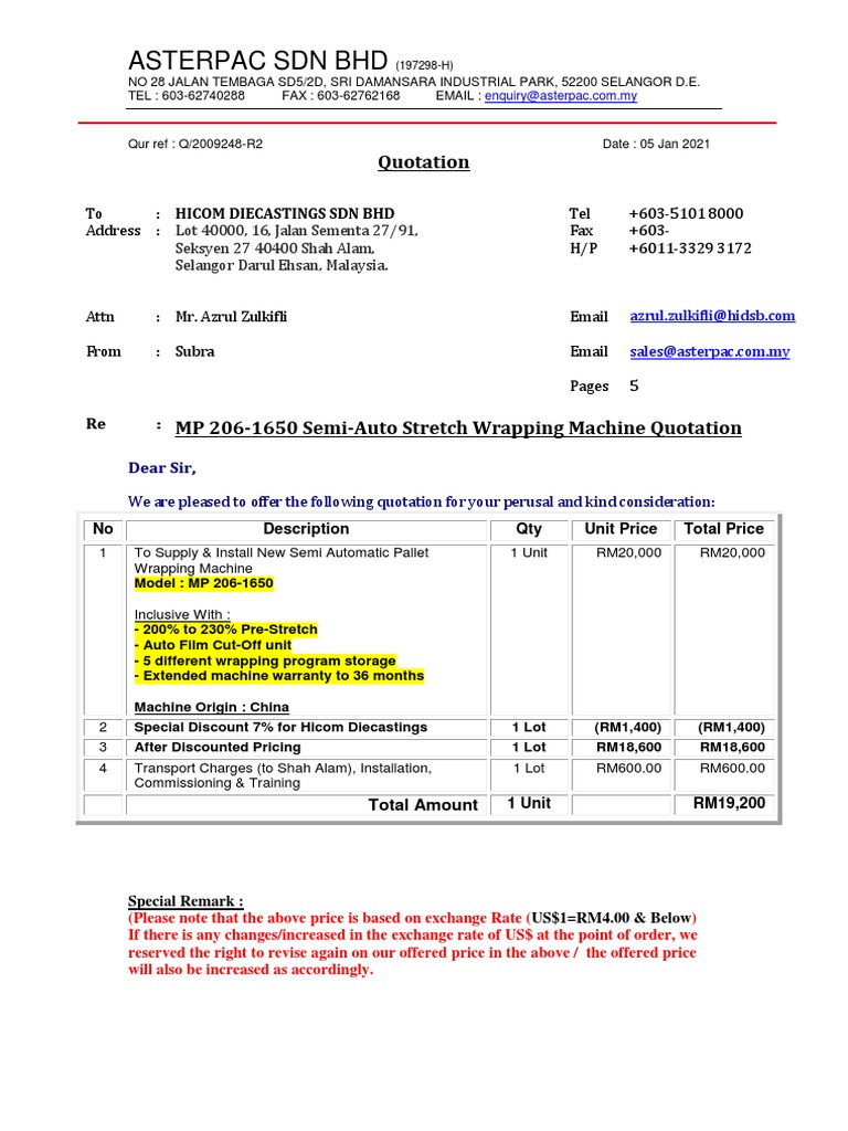 010521-Q2009248-R2 - Hicom Diecastings - MP 206-1650 | PDF | Phonograph | Manufactured Goods