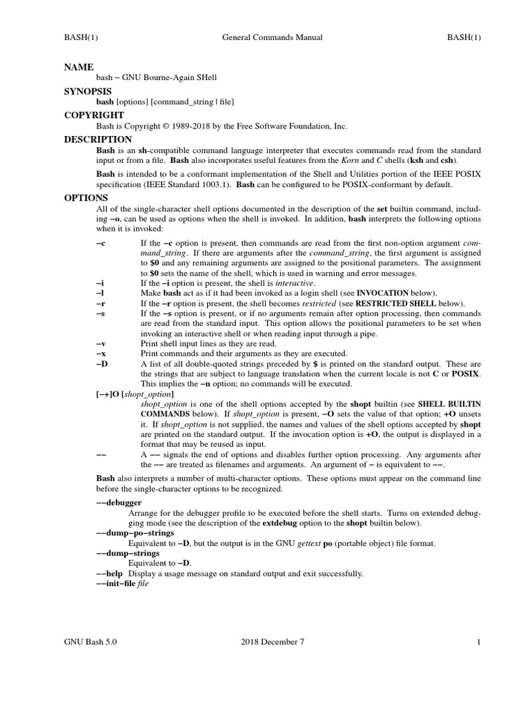 Bash | Download Free PDF | Regular Expression | Parameter (Computer Programming)