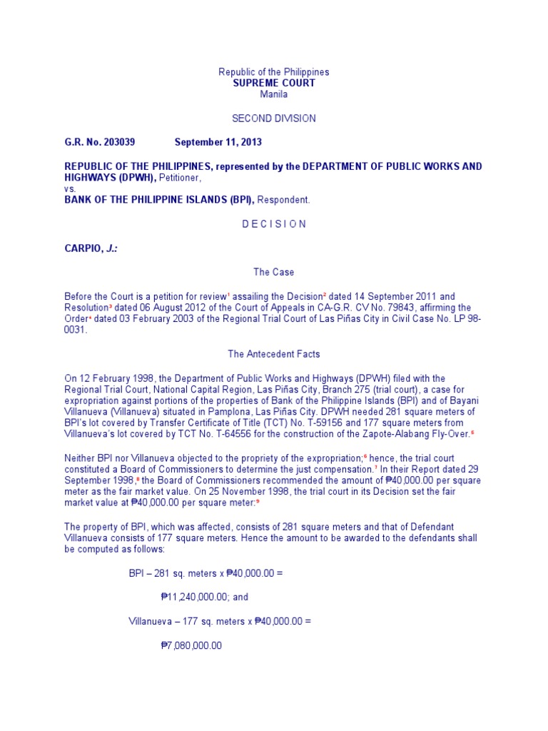 Supreme Court Ruling on Expropriation Case | PDF | Eminent Domain ...